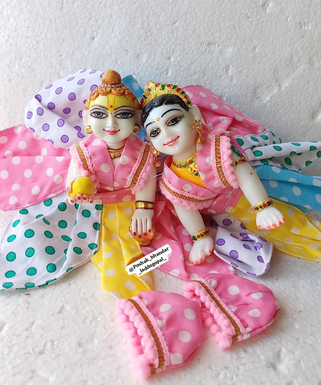 Bal radha rani and laddugopal ji matching dress – POSHAK BHANDAR LADDU ...
