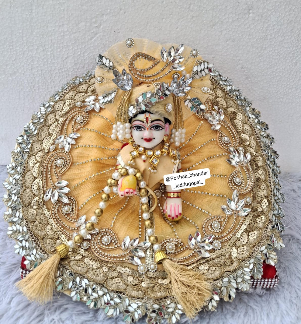 Heavy golden poshak – POSHAK BHANDAR LADDU GOPAL
